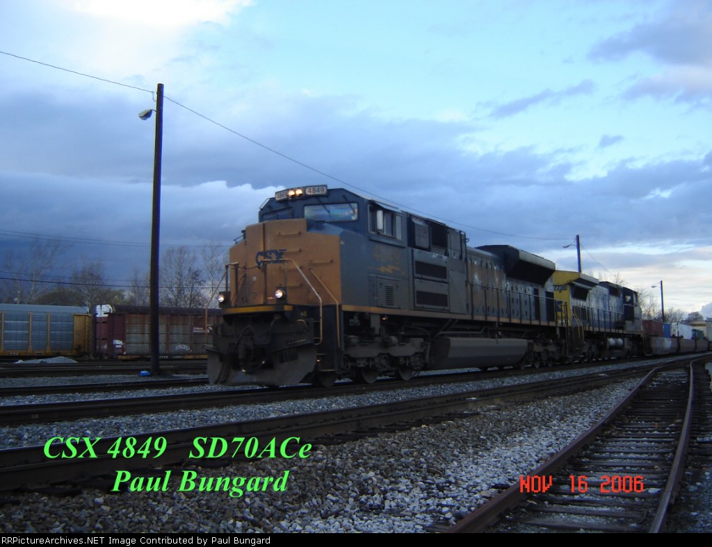 CSX 4849 SD70ACe 11/16/2006